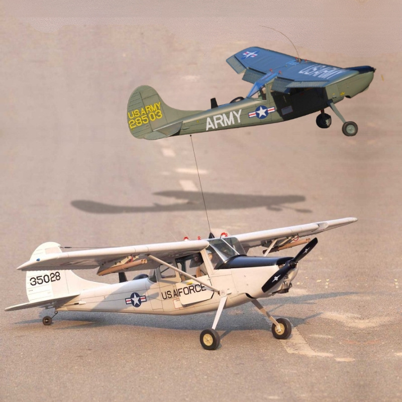 VQ Model Avion RC L19 Bird Dog 50-55 EP-GP Olive 1730mm _ R-Models