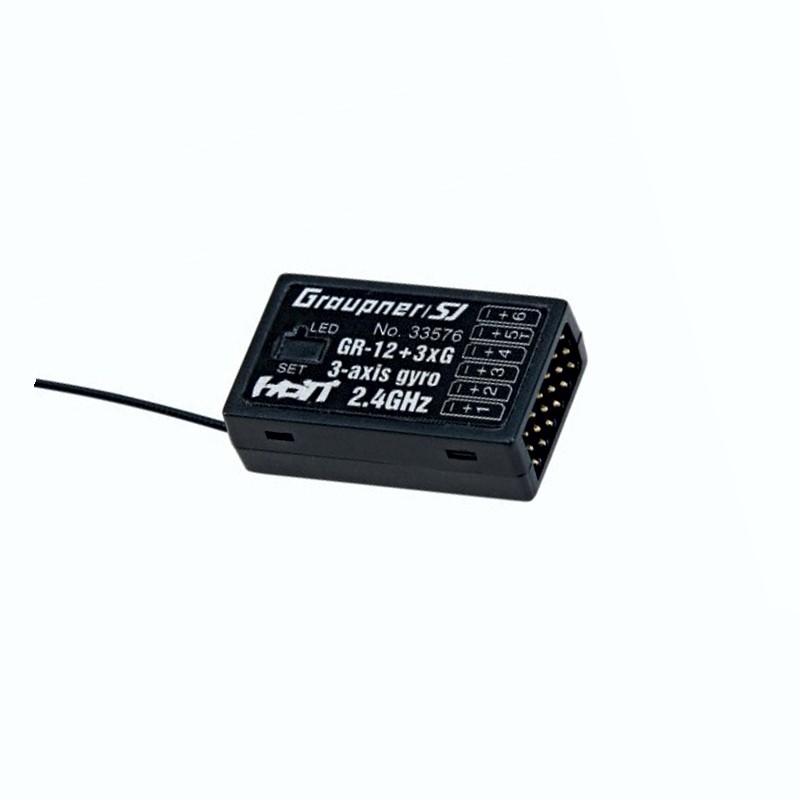 GRAUPNER - Récepteur GR-12 + 3xG + 3A + Vario HoTT - 6 voies_ R-MODELS